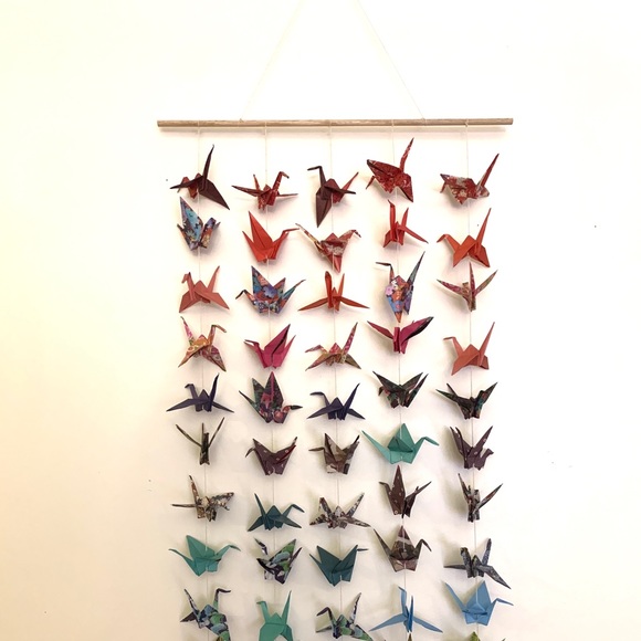 Accents | String Of Origami Cranes 5 Strings Of 11 Cranes | Poshmark
